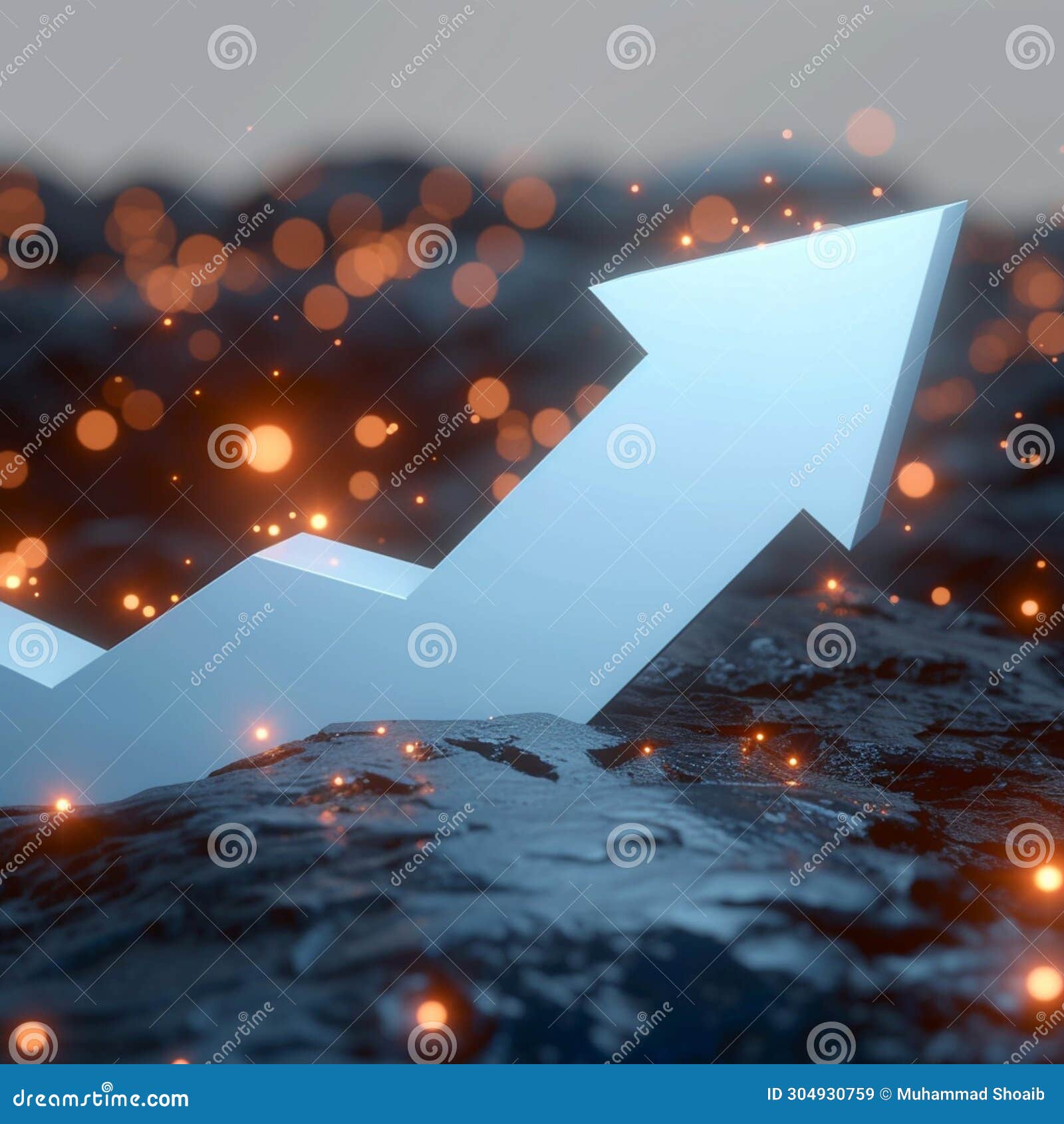 Conceptual Growth 3D Arrow Points the Way, Symbolizing Development ...