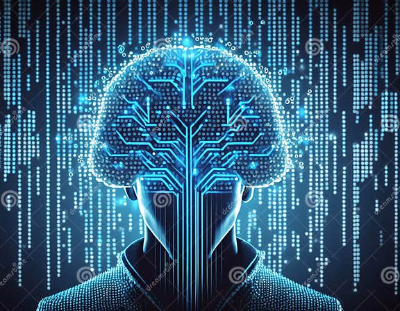 Conceptual Hacker S Brain with Neural Pathways Illuminated by Streams ...