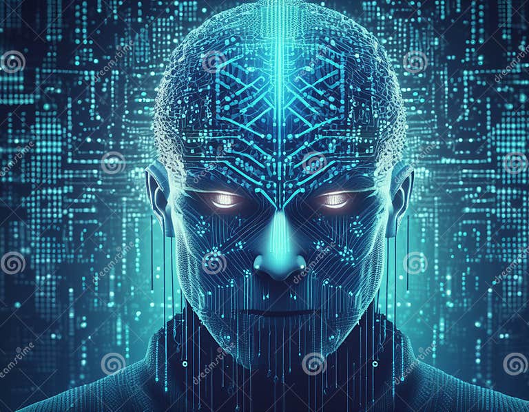 Conceptual Hacker S Brain with Neural Pathways Illuminated by Streams ...