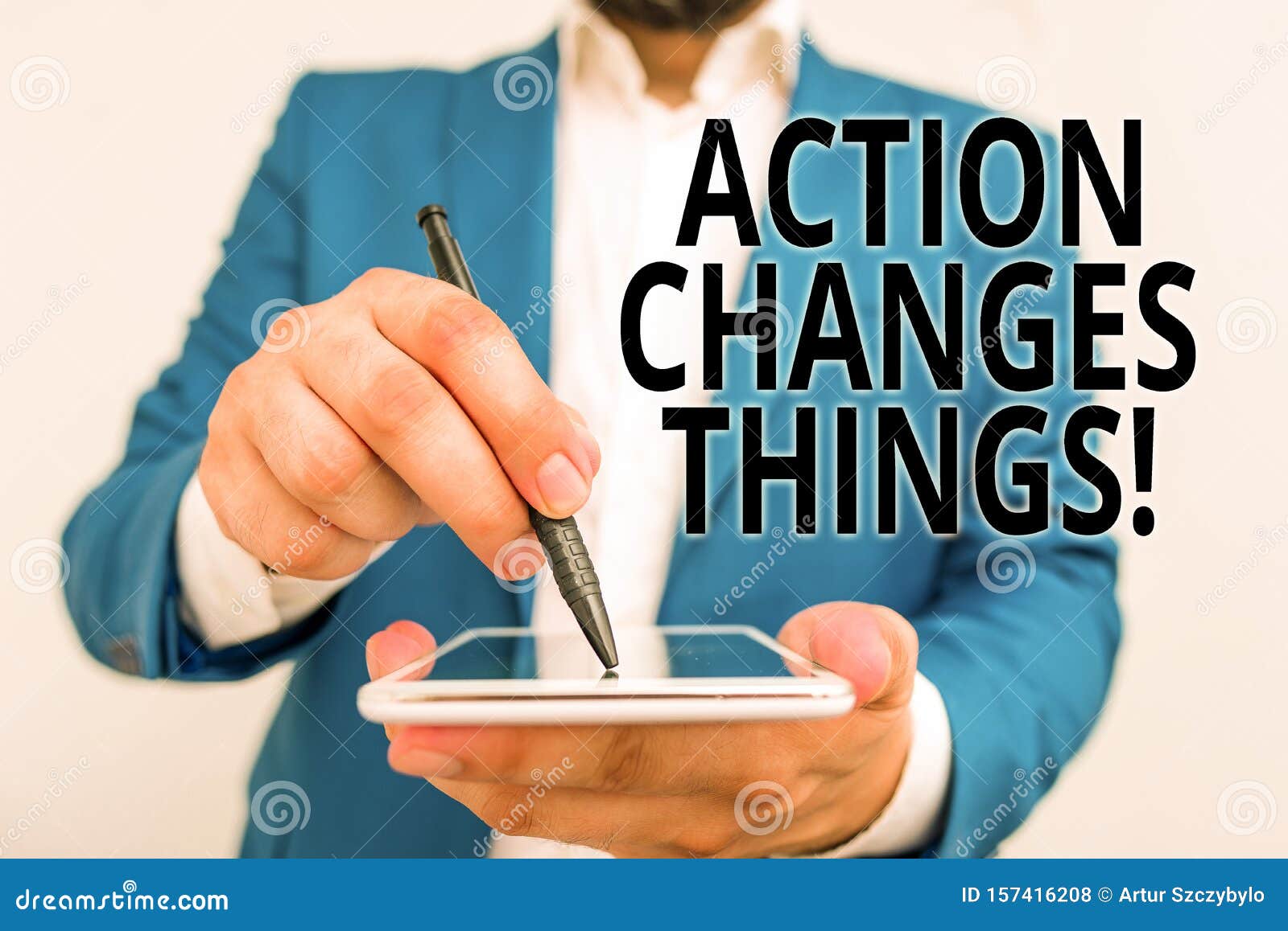 Conceptual Hand Writing Showing Action Changes Things. Business Photo ...