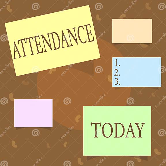 Conceptual Hand Writing Showing Attendance. Business Photo Text Going ... Conceptual Hand Writing Showing Attendance. Business Photo Text Going ...