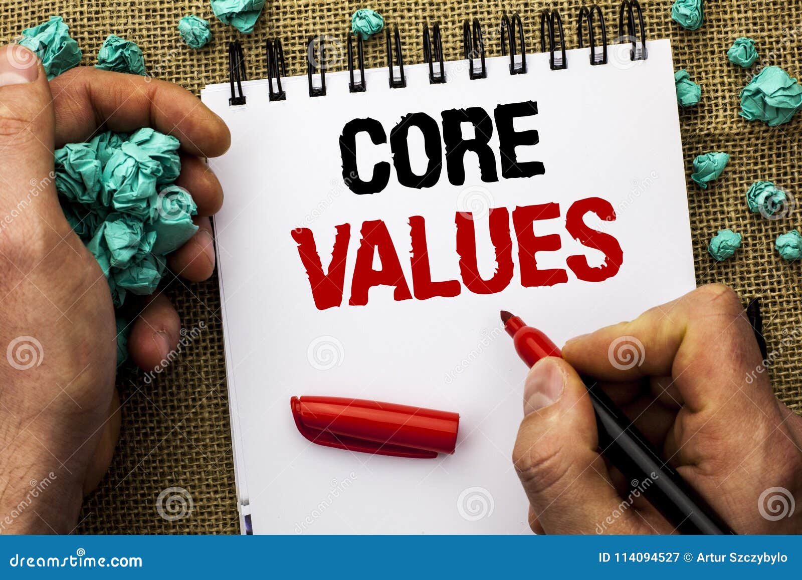 Conceptual Hand Writing Showing Core Values. Business Photo Text ...