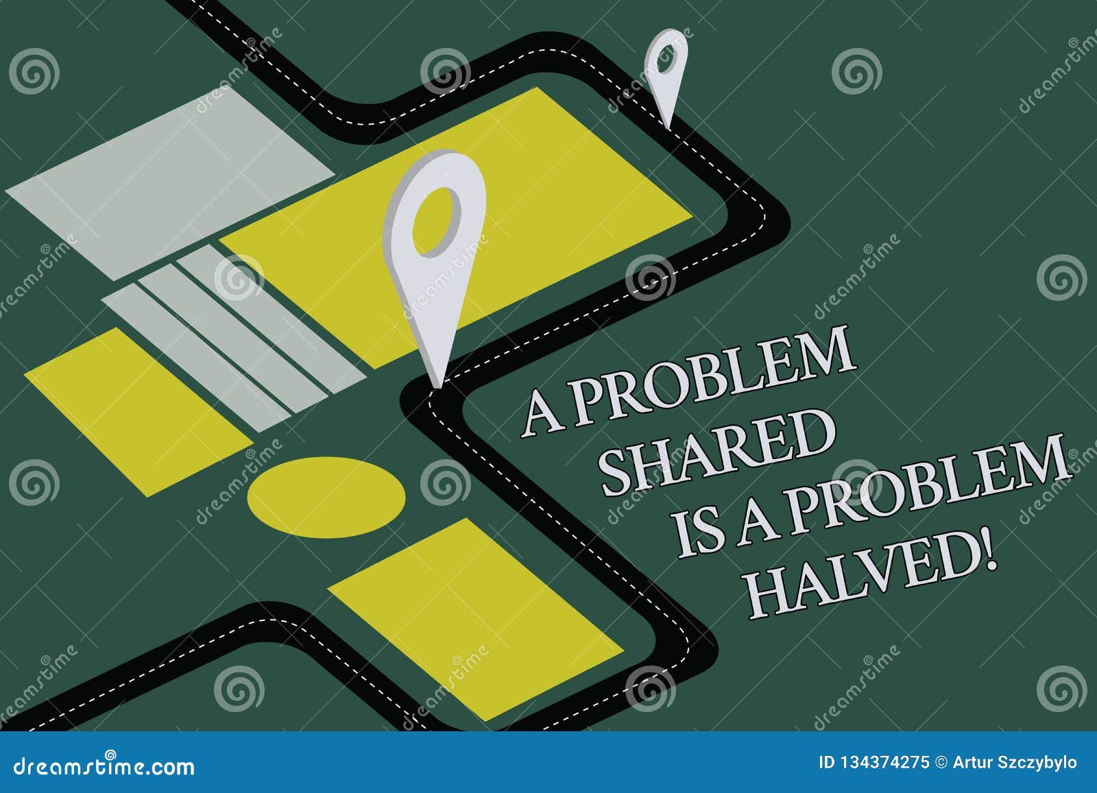 Conceptual Hand Writing Showing a Problem Shared is a Problem Halved ...