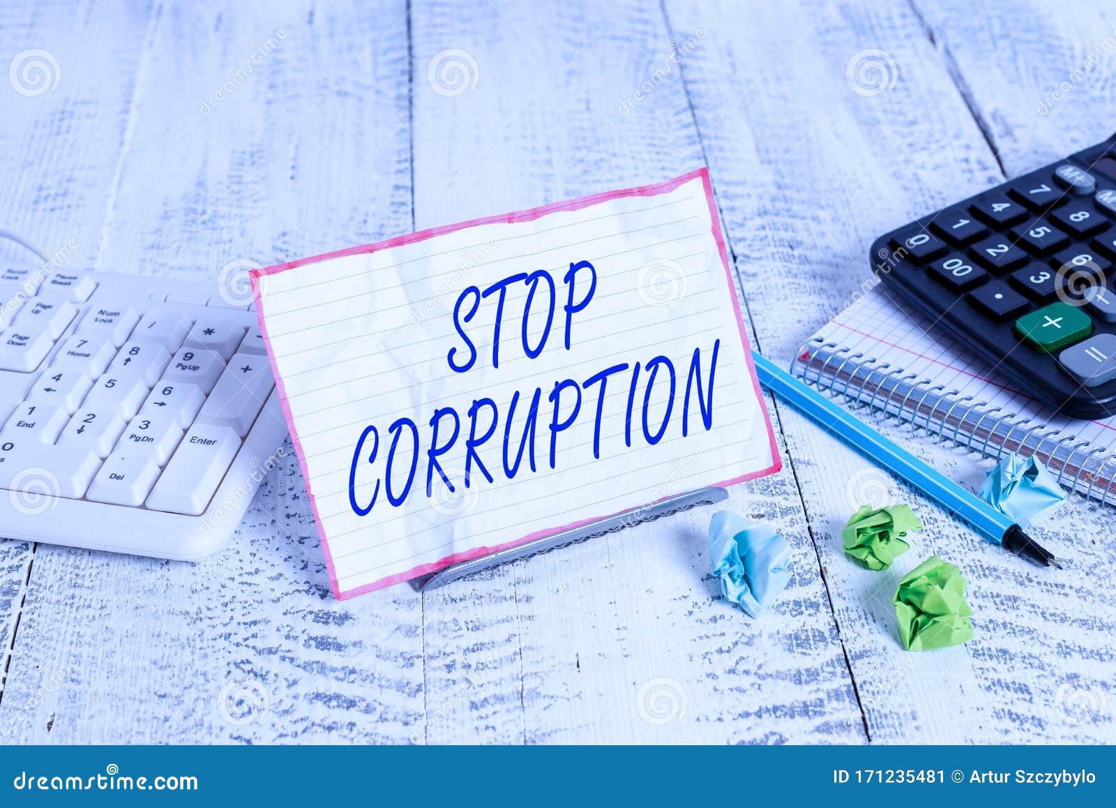 Conceptual Hand Writing Showing Stop Corruption. Business Photo Text ...