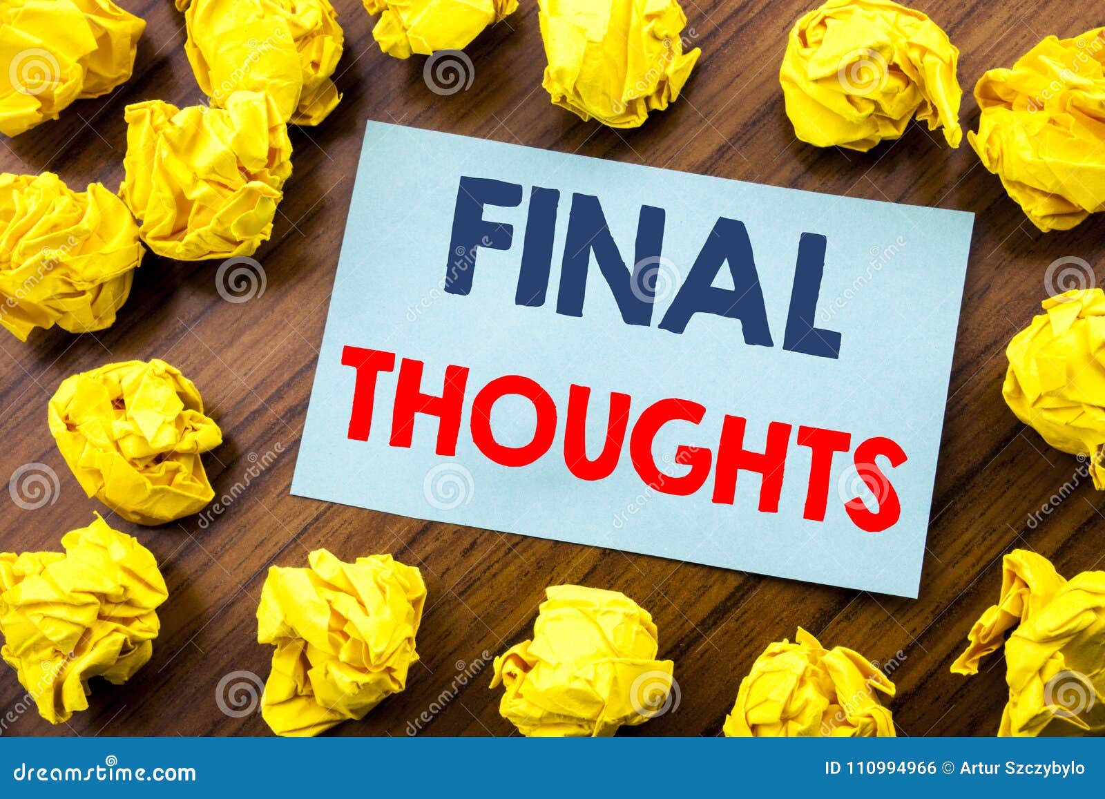 Conceptual Hand Writing Text Inspiration Showing Final Thoughts ...