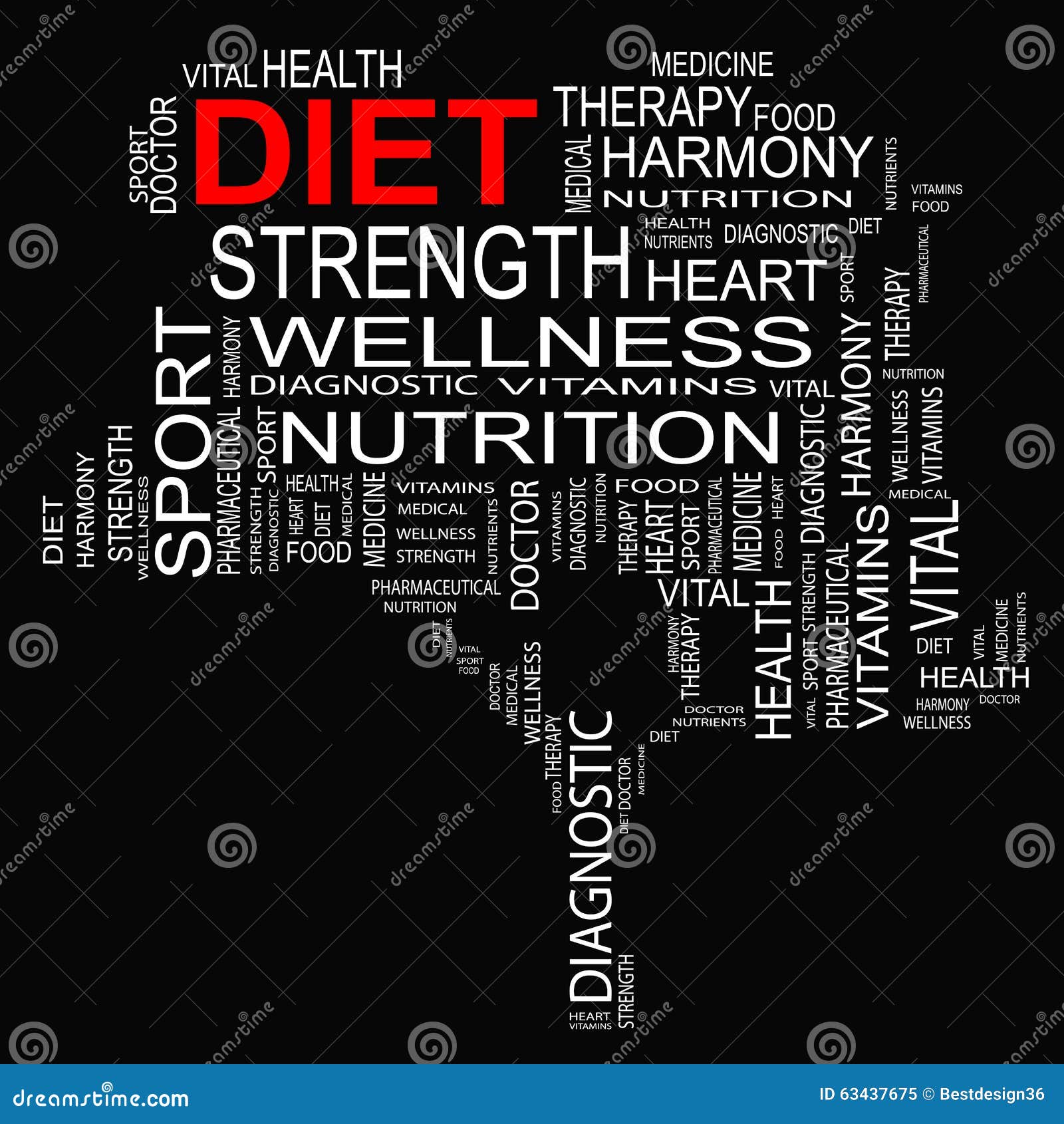 Conceptual Health Tree Word Cloud Stock Illustration - Illustration of ...