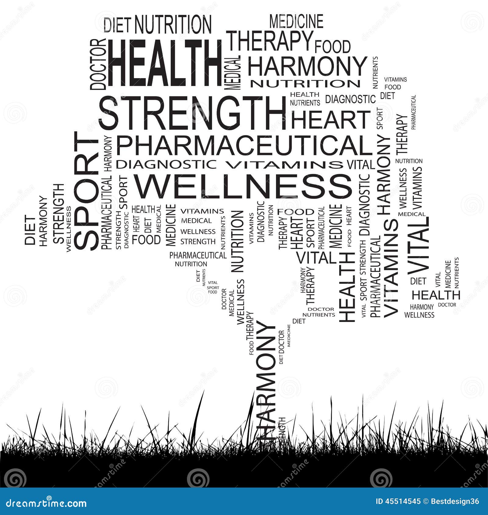 Conceptual Health Tree Word Cloud Stock Vector - Illustration of ...
