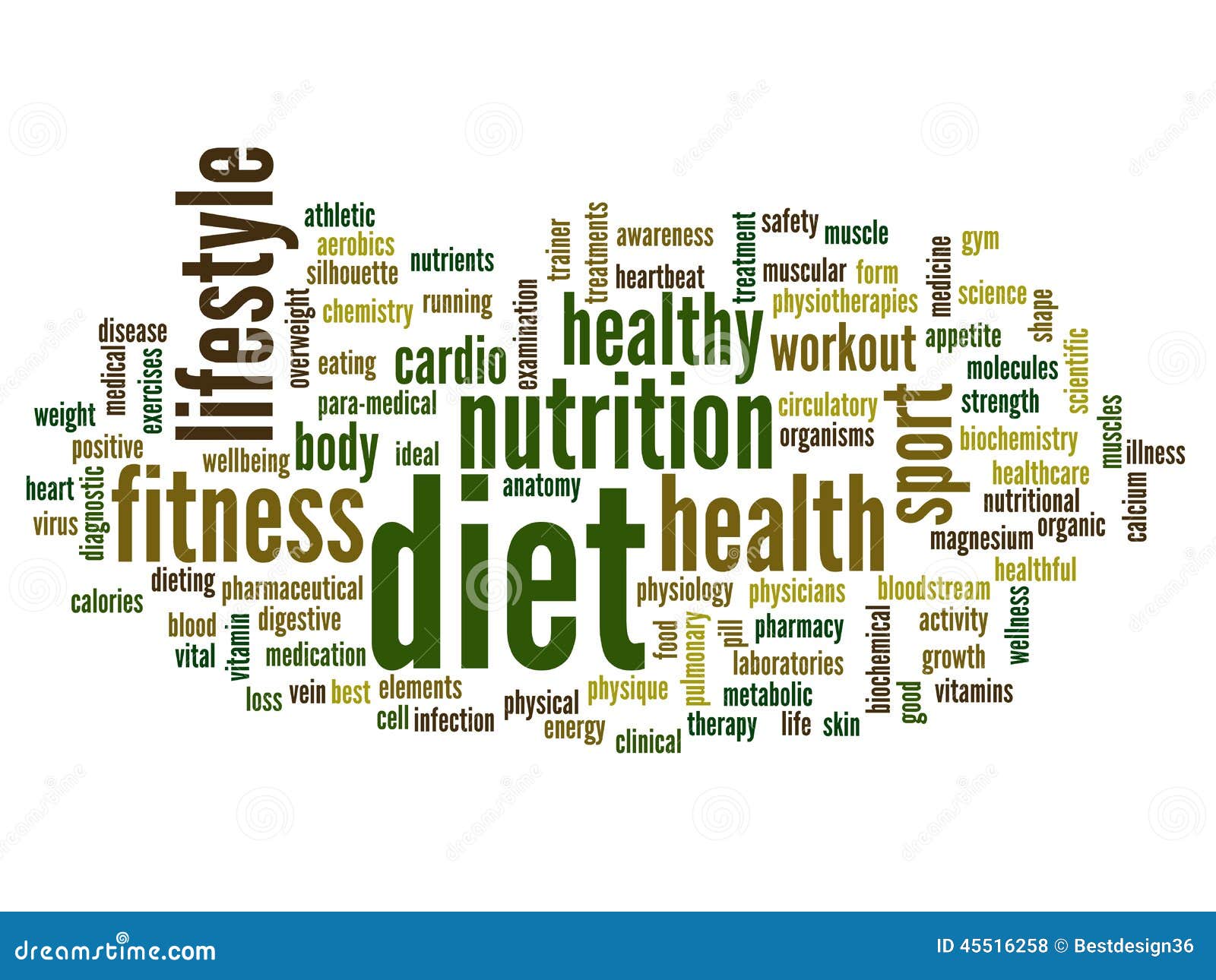 Conceptual Health Word Cloud Stock Vector - Illustration of isolated ...