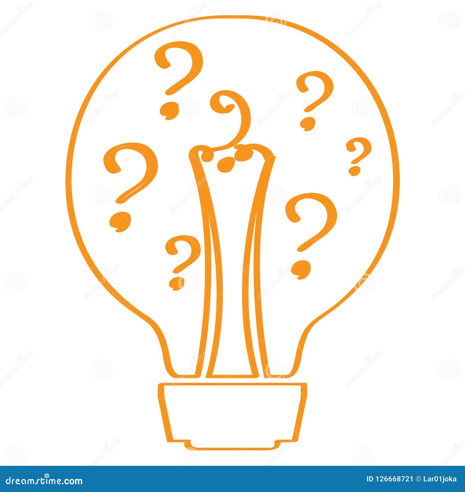 Conceptual Idea Lightbulb with Question Marks Stock Vector ...