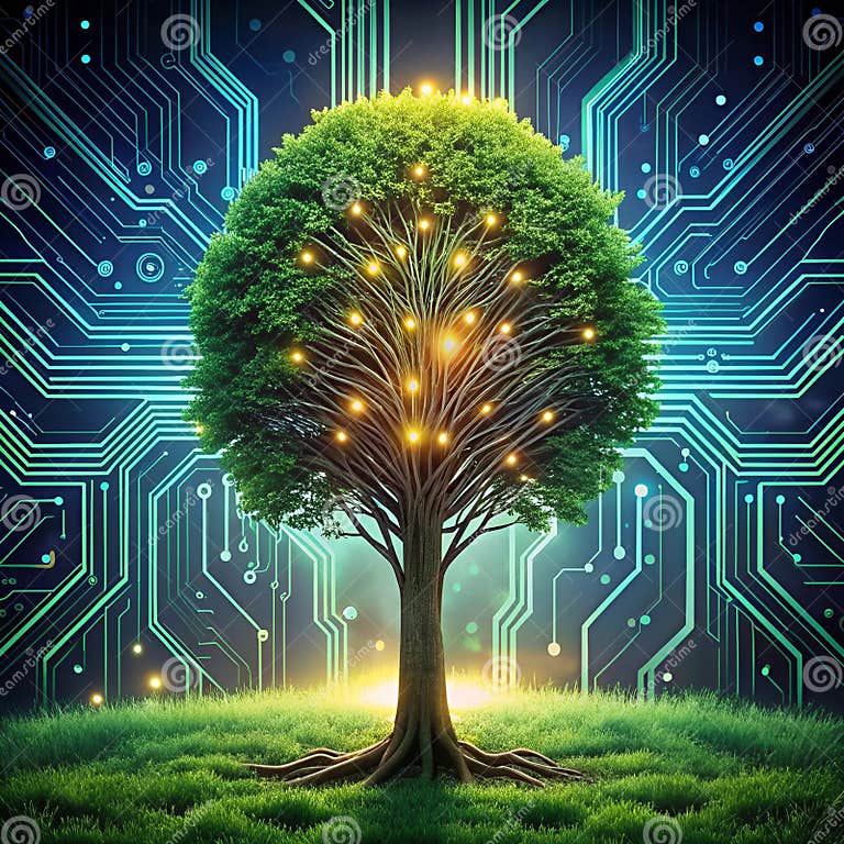 A Conceptual Illustration of an Artificial Intelligence Tree, with ...