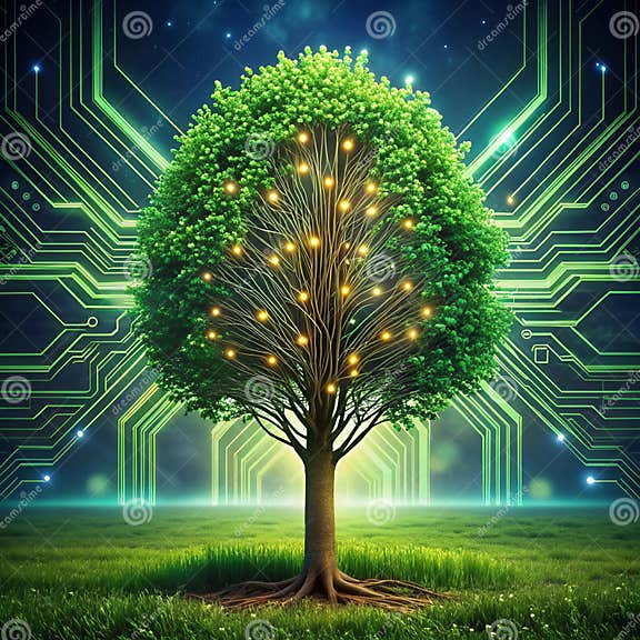 A Conceptual Illustration of an Artificial Intelligence Tree, with ...