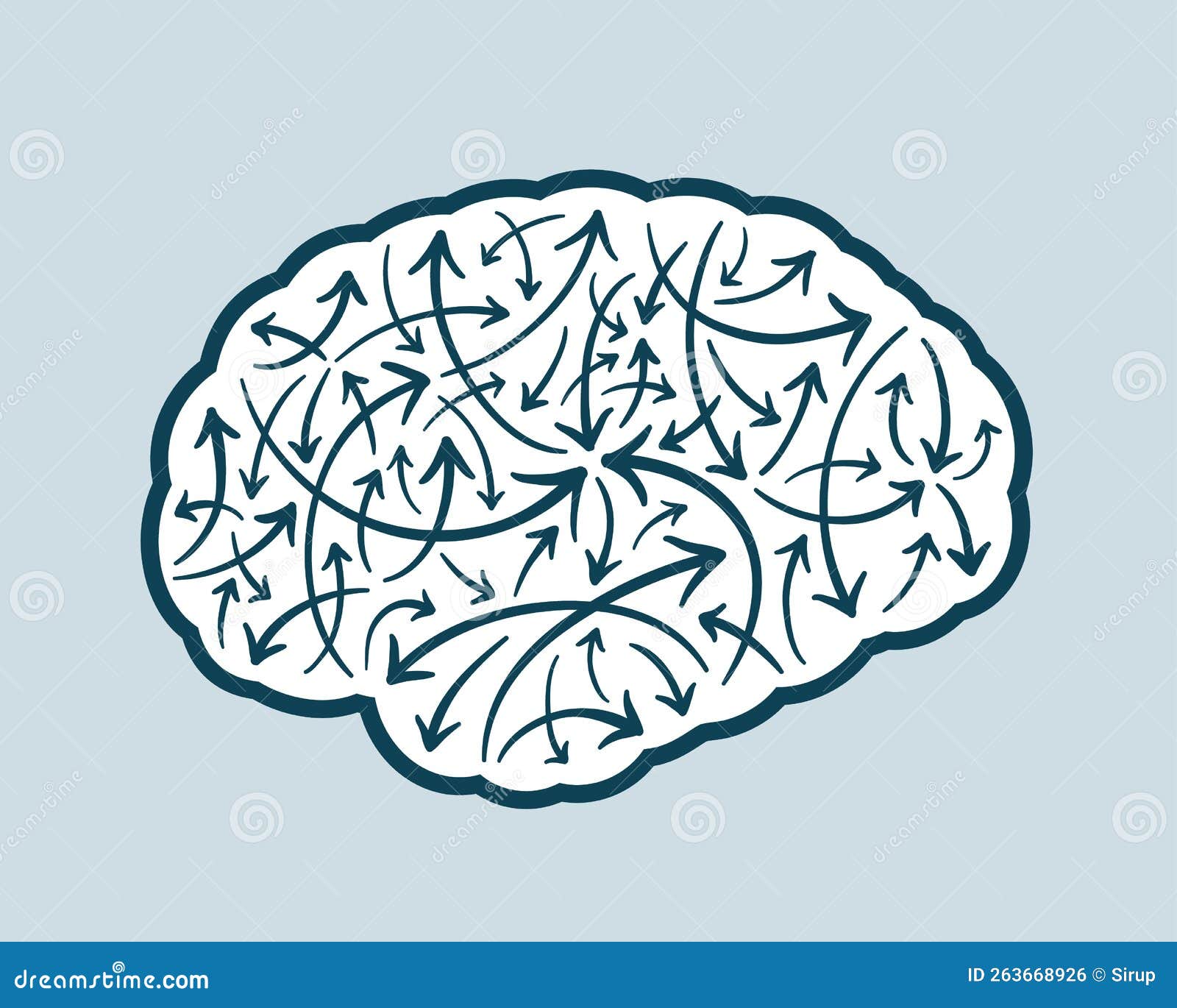 Vector of a Brain with Arrows Stock Vector - Illustration of choice ...