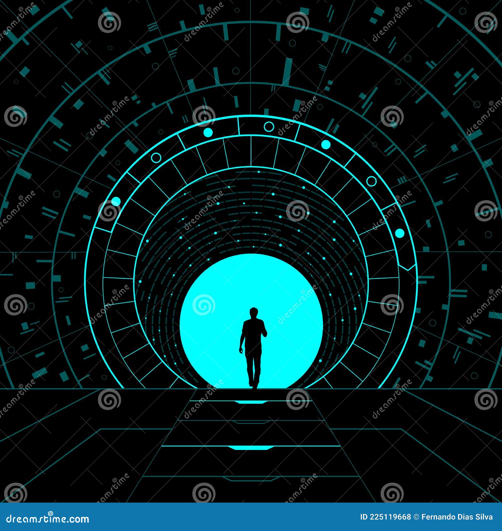 Conceptual Illustration of a Dimensional Portal. Stock Vector ...