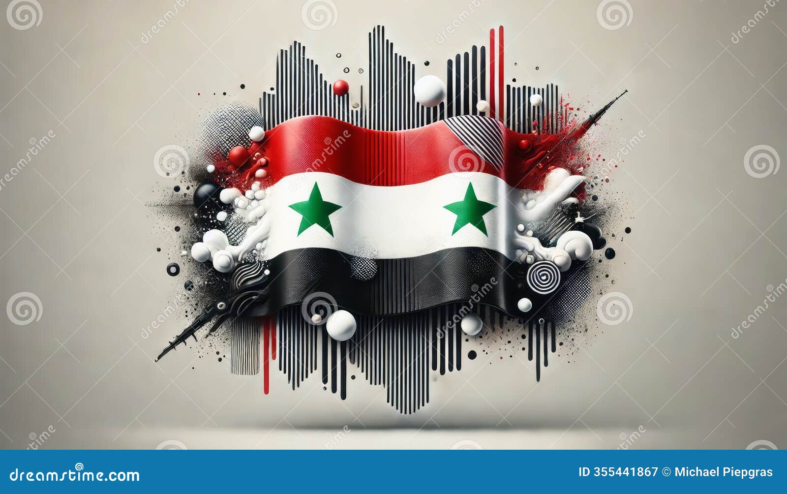 A Conceptual Illustration Featuring the Flag of Syria in a Creative Way ...