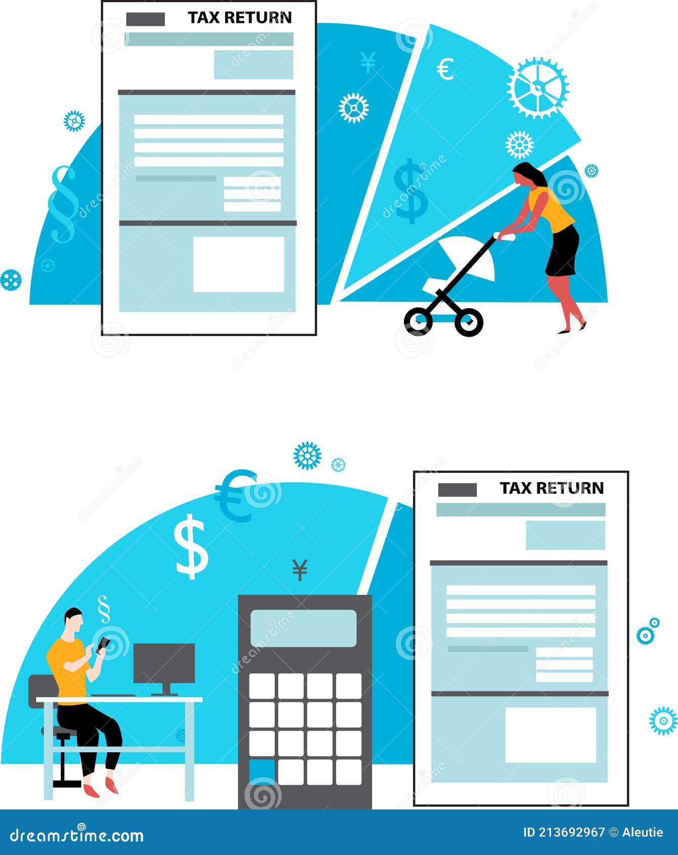 Filing tax return stock vector. Illustration of file - 213692967