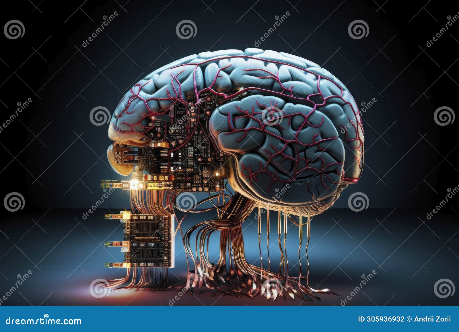 Neuro-Electronic Interface stock photo. Image of abstract - 305936932