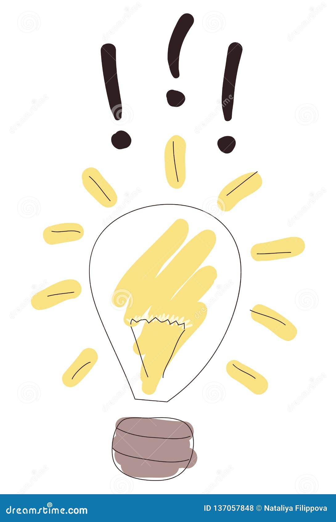 Light Bulb with Exclamation Marks Stock Vector - Illustration of ...