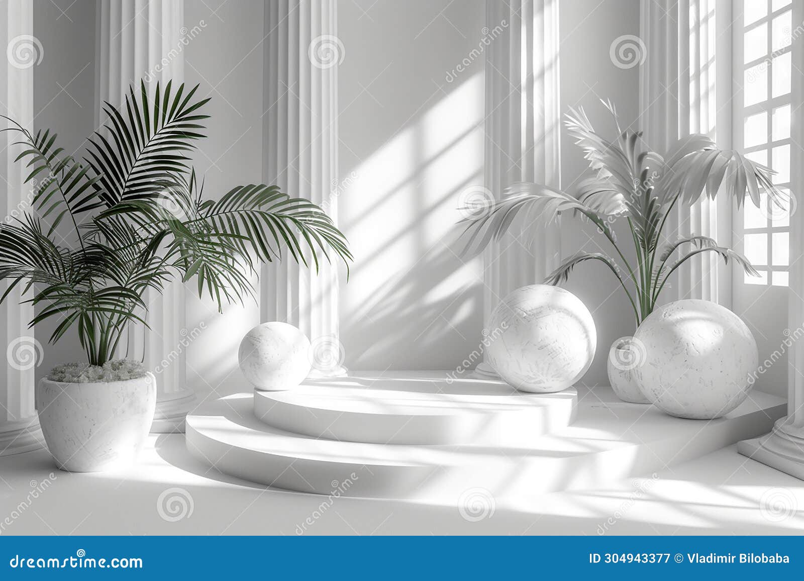Conceptual Illustration of a Light Interior Design Stock Illustration ...