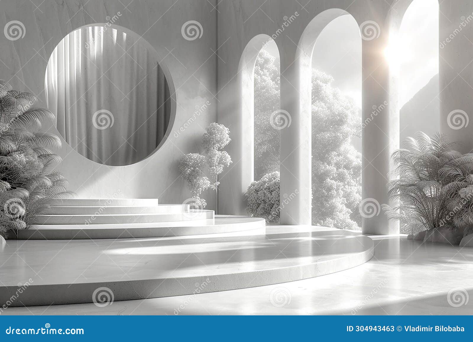 Conceptual Illustration of a Light Interior Design Stock Illustration ...