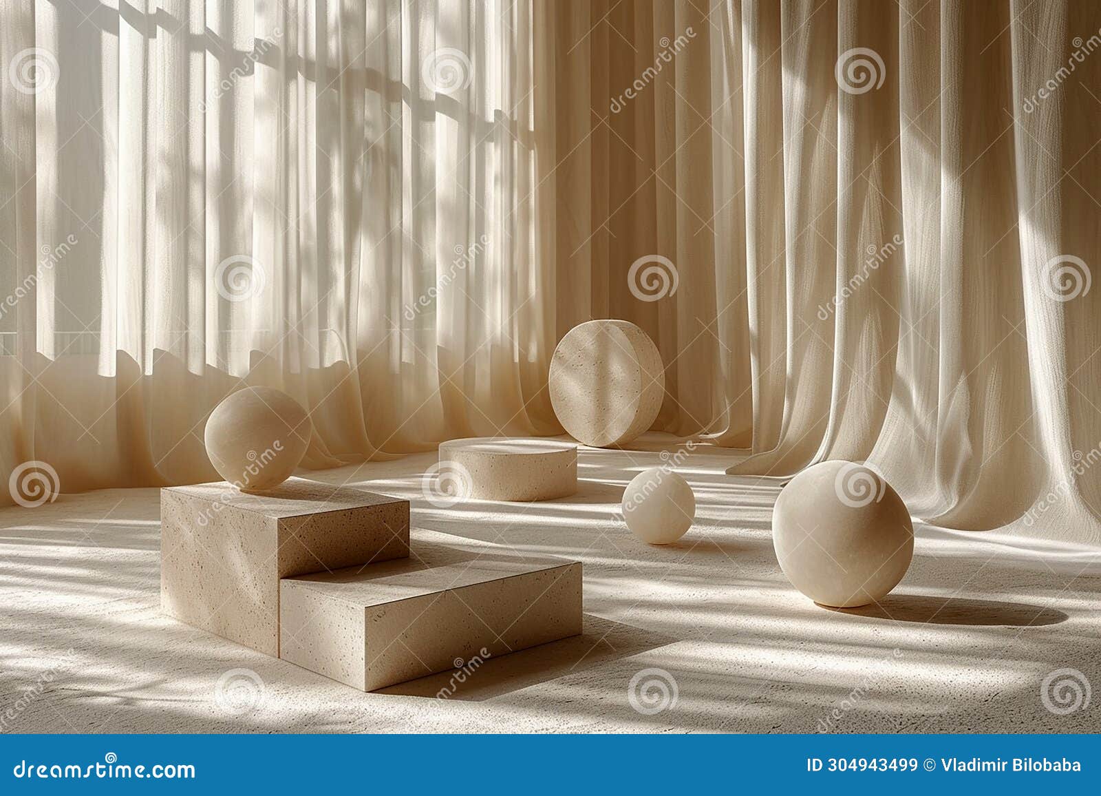 Conceptual Illustration of a Light Interior Design Stock Illustration ...