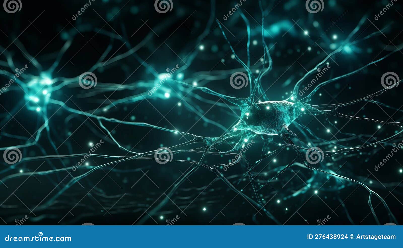 Conceptual Illustration of Neuron Cells, Close-up. AI Generated Stock ...
