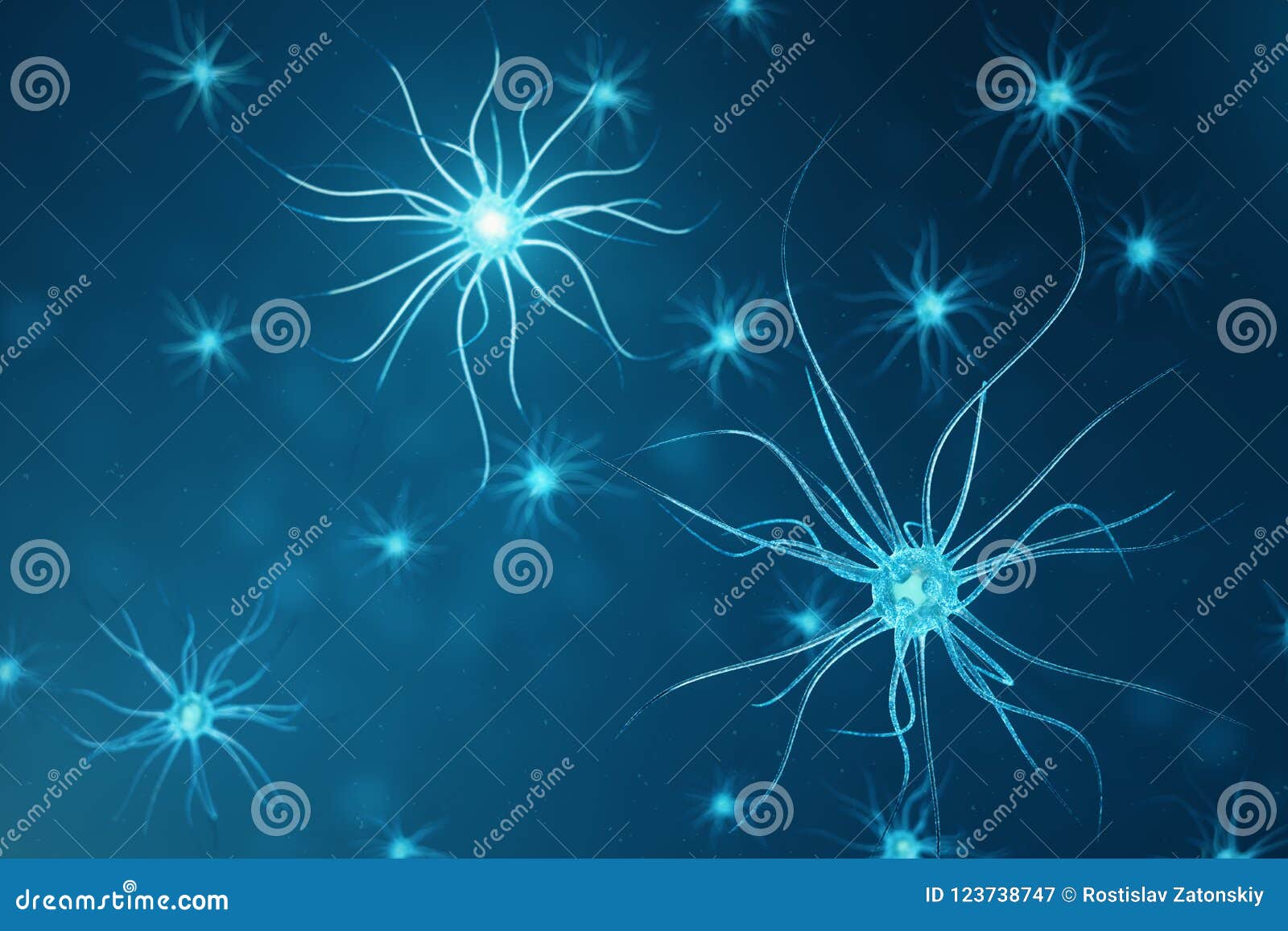 Conceptual Illustration of Neuron Cells with Glowing Link Knots ...