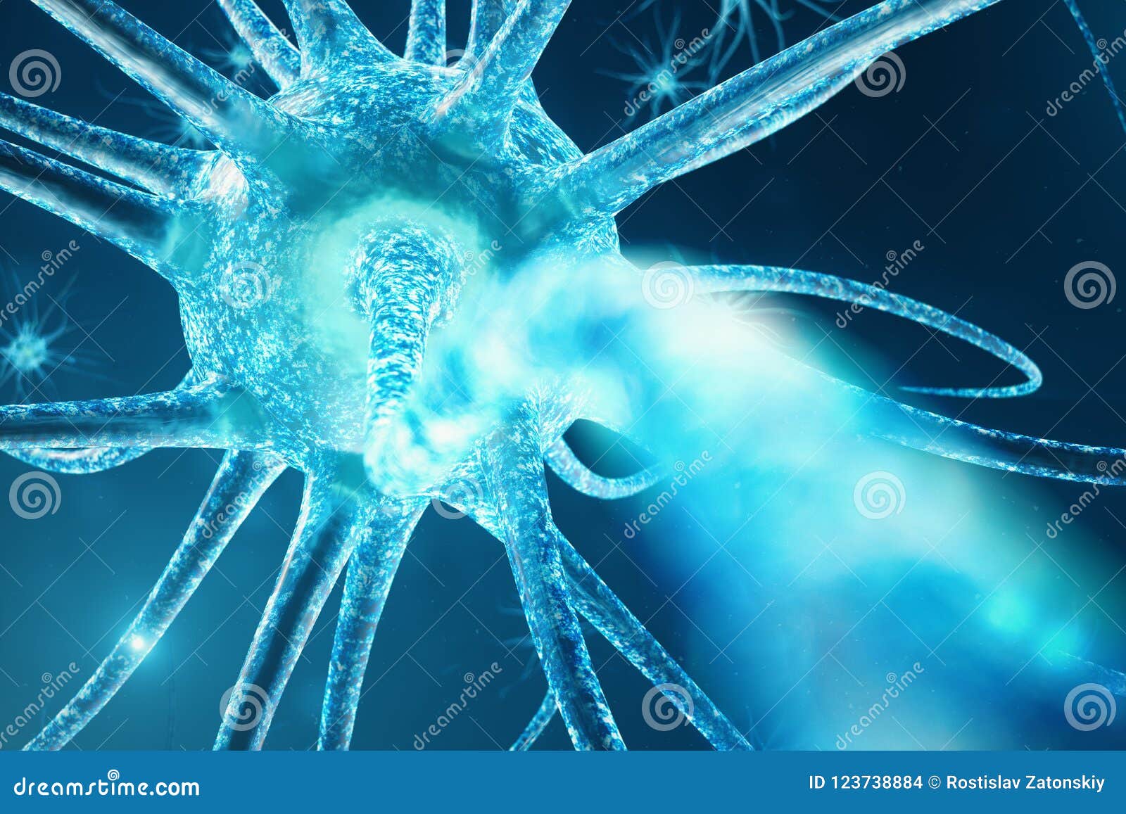 Conceptual Illustration of Neuron Cells with Glowing Link Knots ...