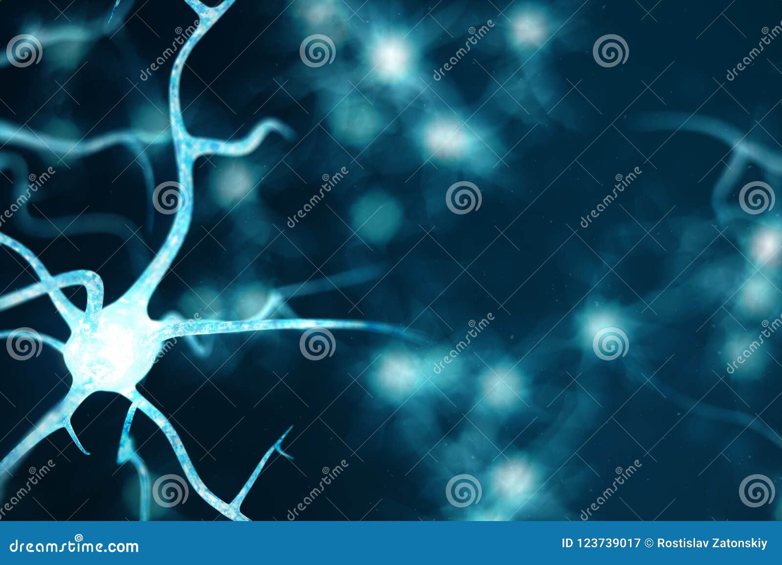 Conceptual Illustration of Neuron Cells with Glowing Link Knots ...