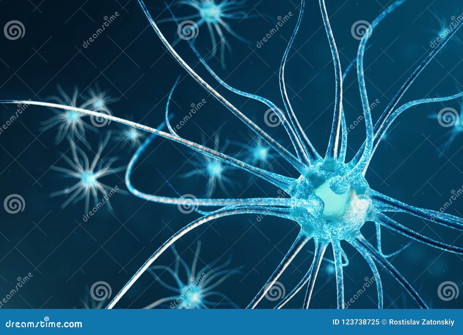 Conceptual Illustration of Neuron Cells with Glowing Link Knots ...