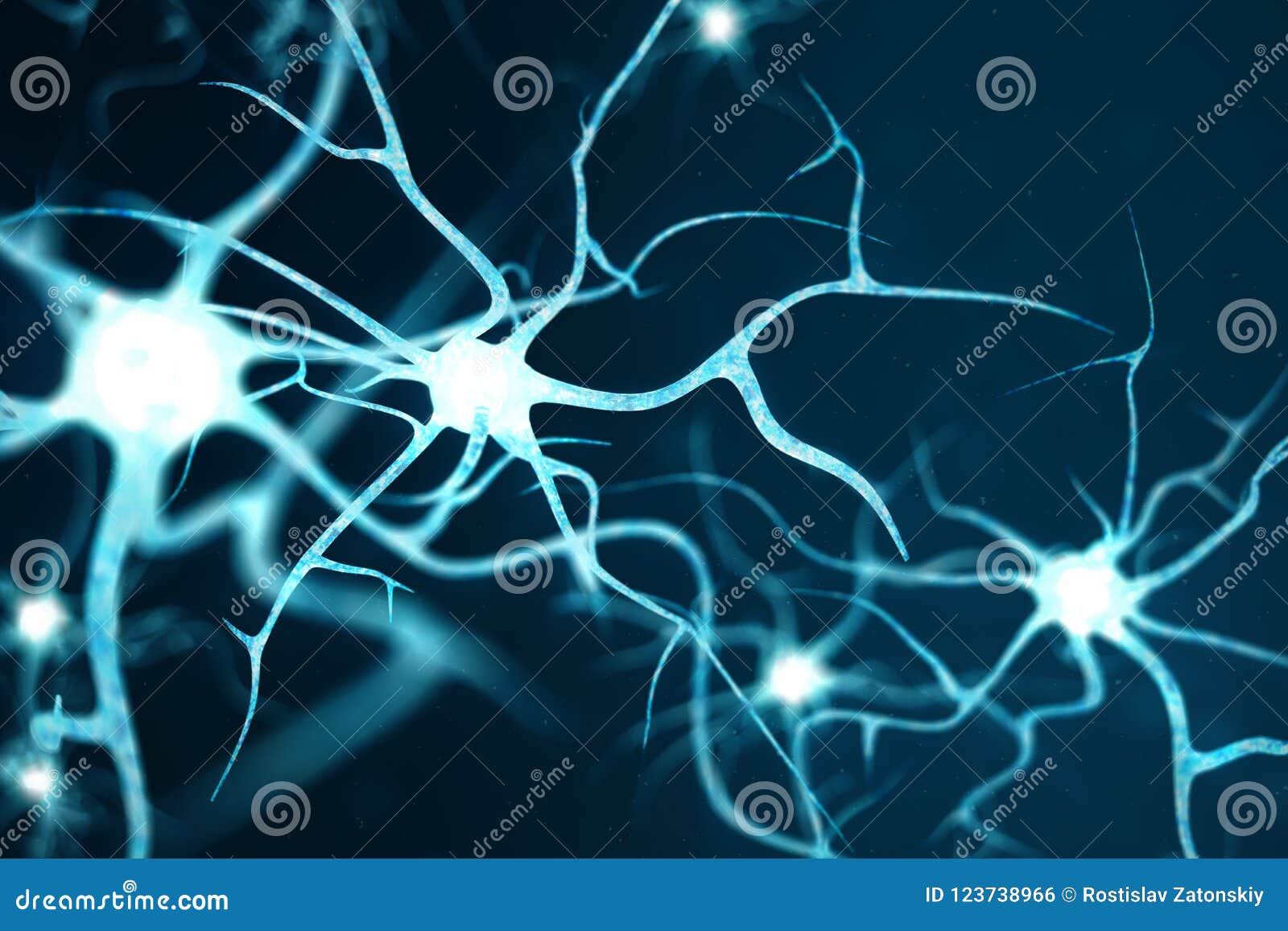 Conceptual Illustration of Neuron Cells with Glowing Link Knots ...