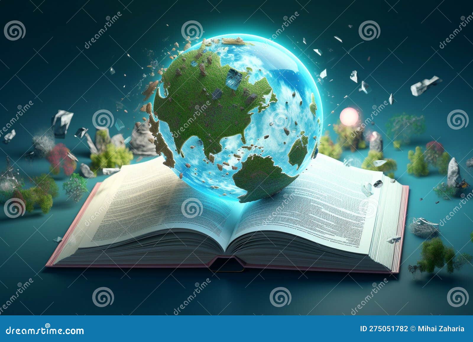 Conceptual Illustration - Reading Opens New Worlds. Generative AI Stock ...