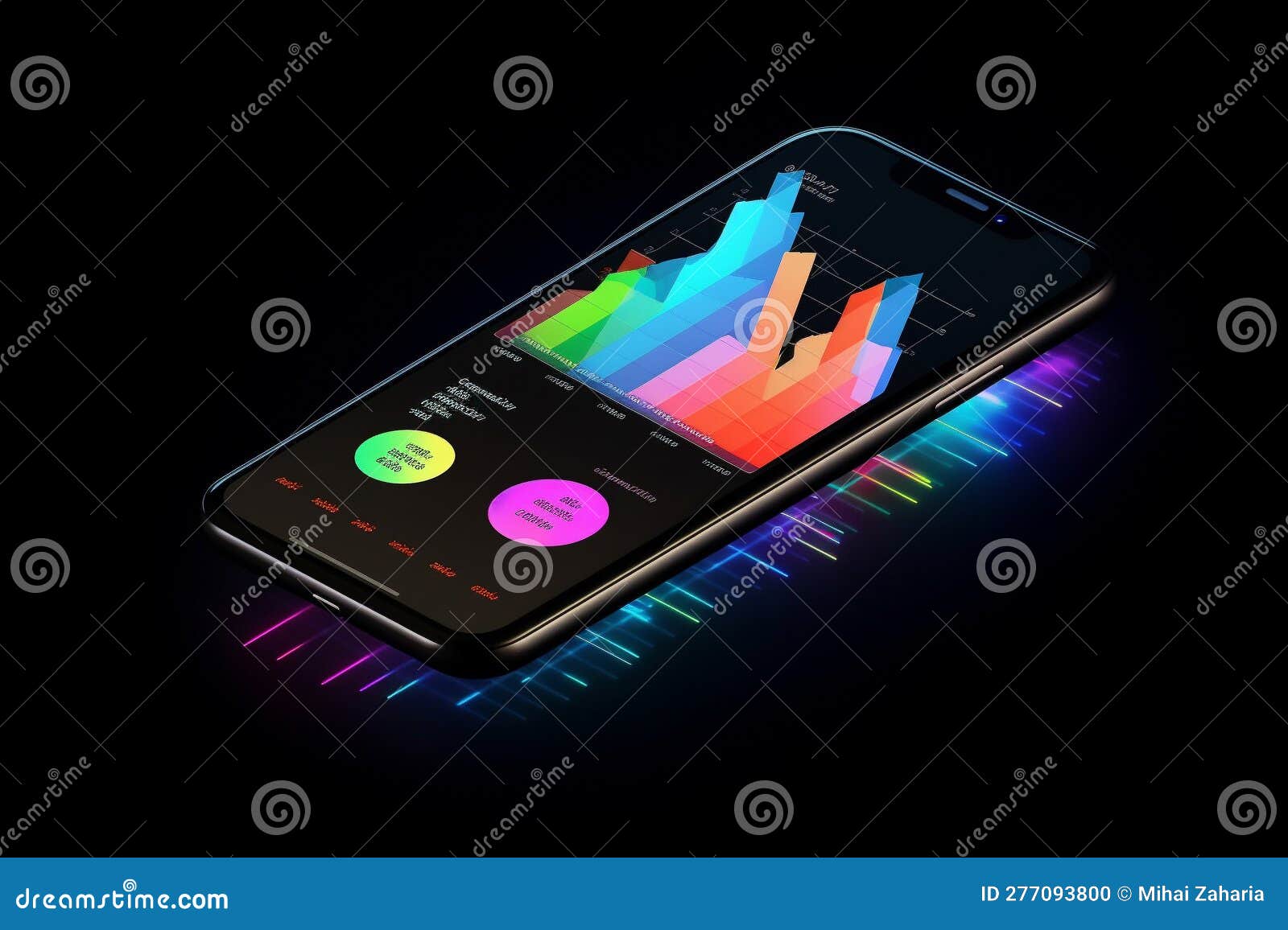 Conceptual Illustration of a Smartphone Displaying Analytical Data with ...