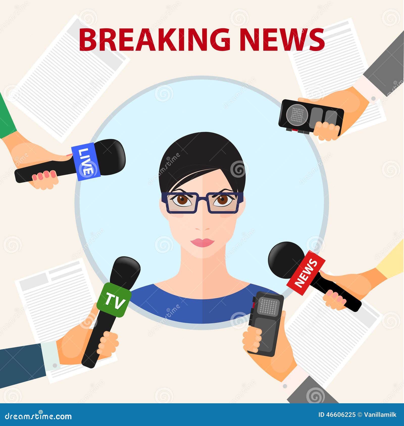 Conceptual Illustration on the Theme of Breaking News Stock ...