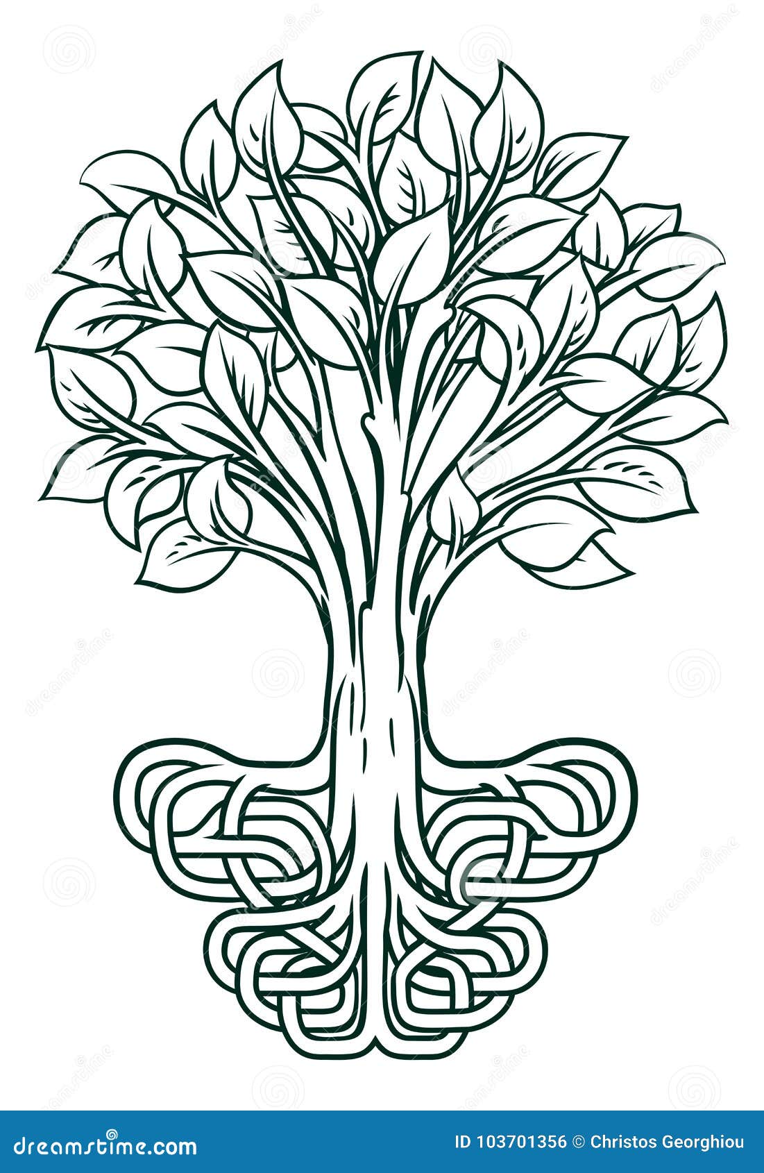 Tree Roots Concept stock vector. Illustration of branch - 103701356