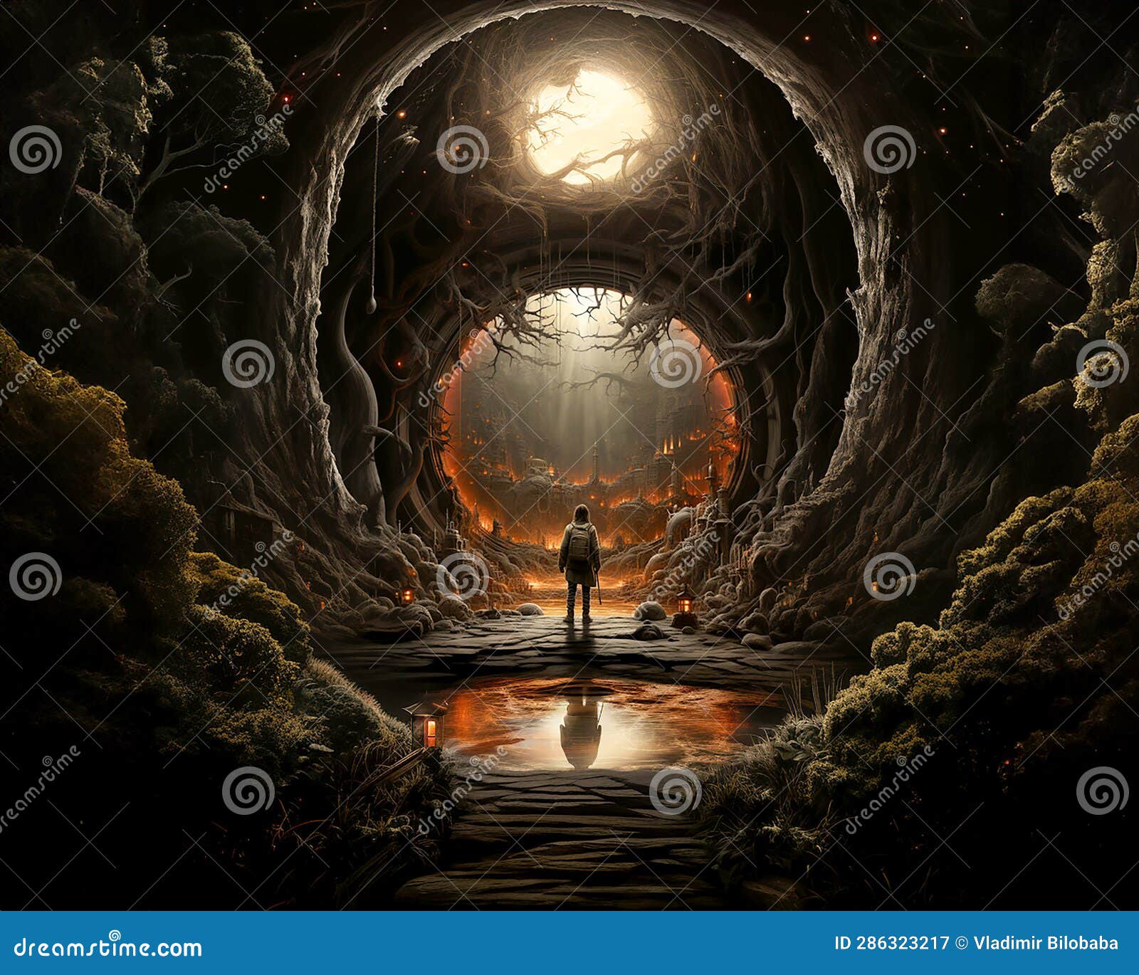 Conceptual Illustration of the Tunnel Transition Stock Illustration ...
