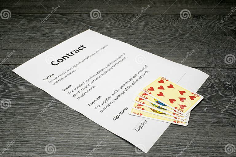 Conceptual Illustration of Winning the Contract Stock Image - Image of ...