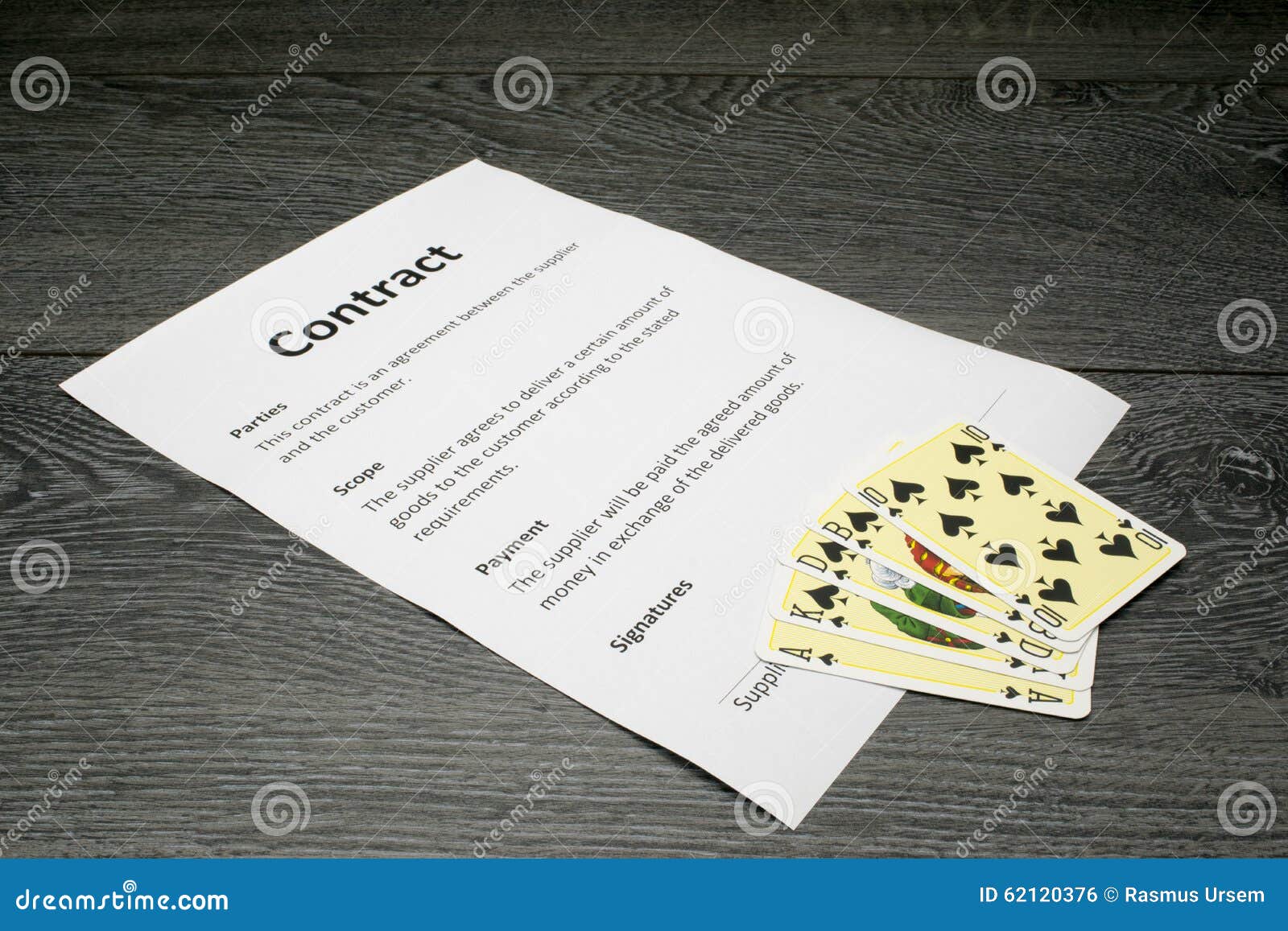 Conceptual Illustration of Winning the Contract Stock Photo - Image of ...