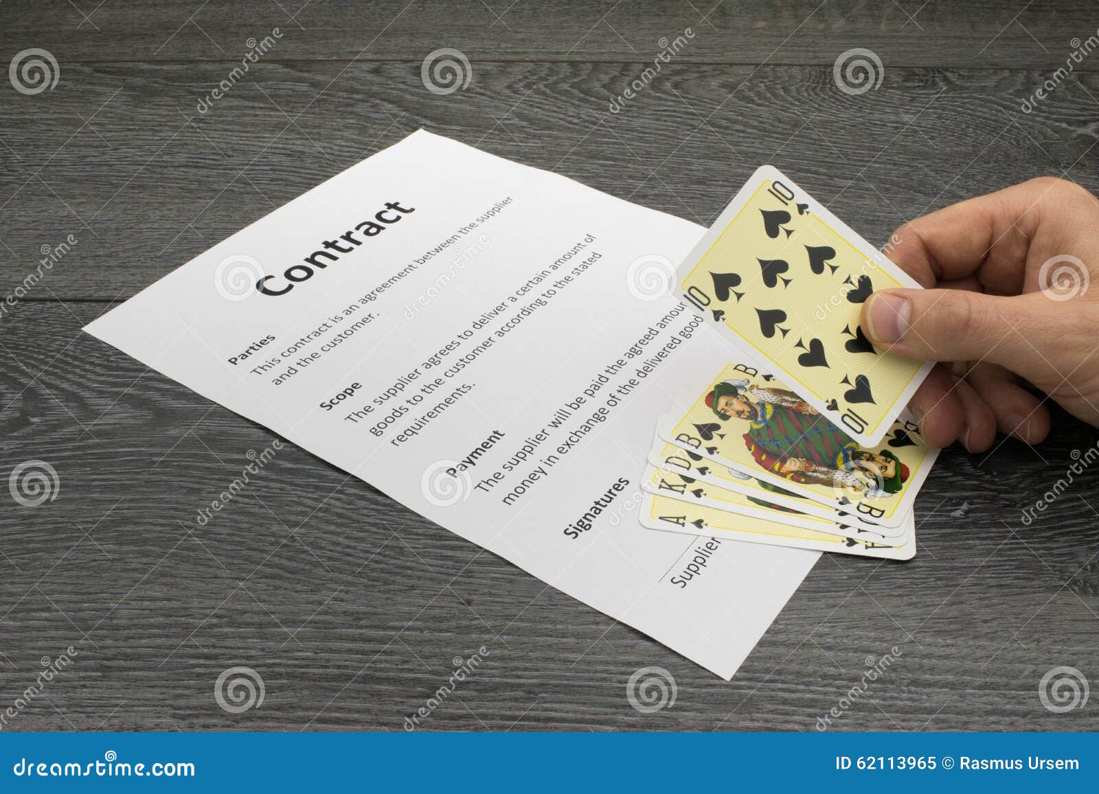 Conceptual Illustration of Winning or Getting the Contract Stock Image ...