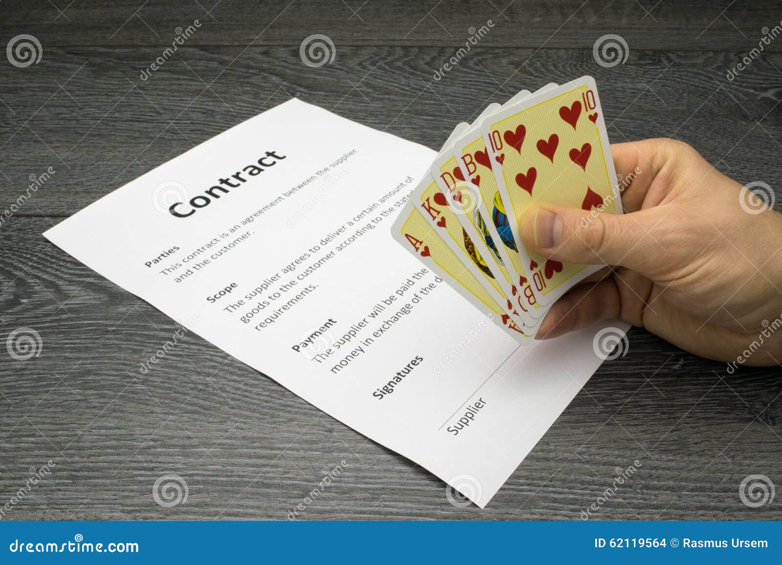 Conceptual Illustration of Winning or Getting the Contract Stock Photo ...