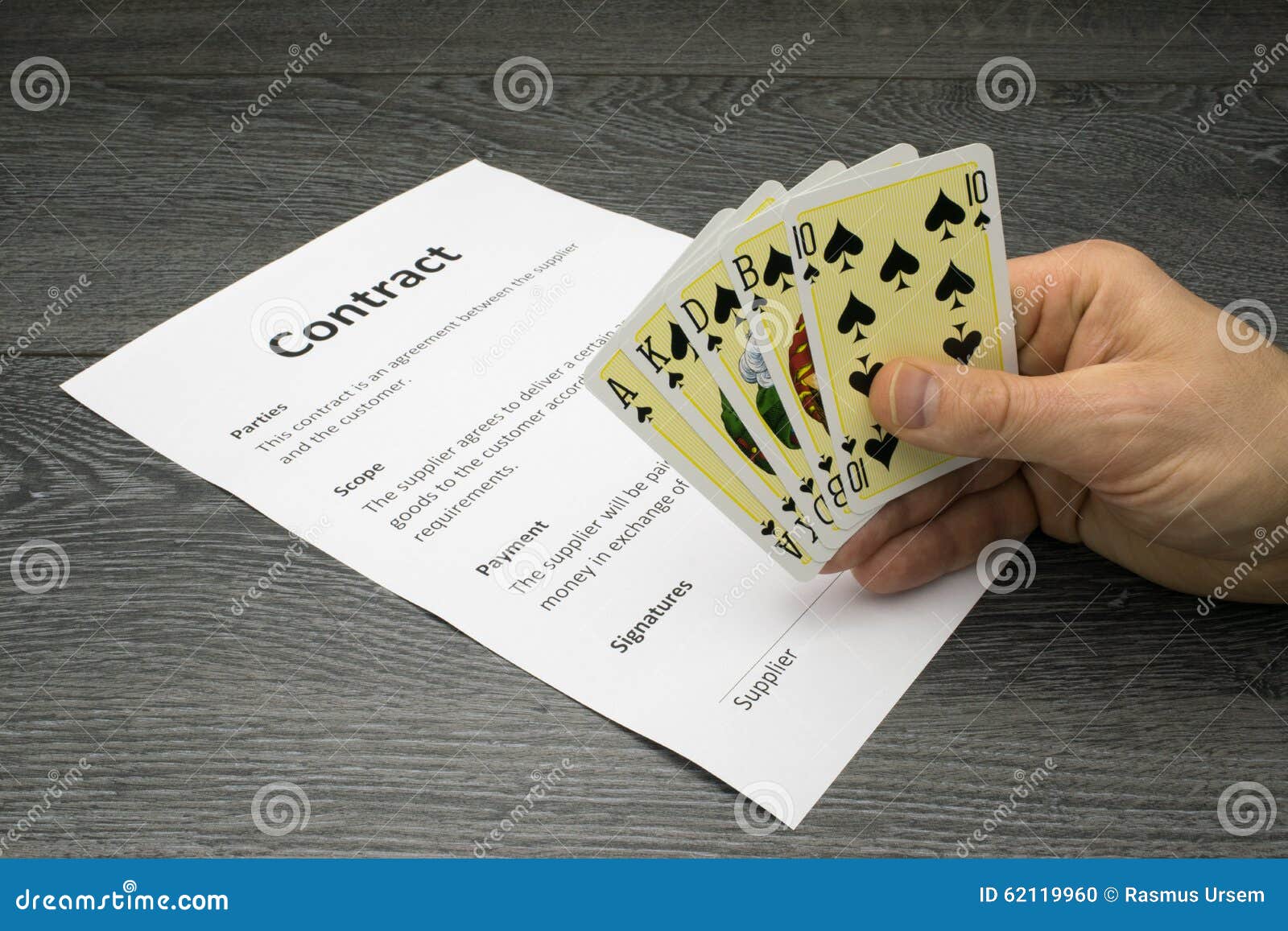 Conceptual Illustration of Winning or Getting the Contract Stock Photo ...