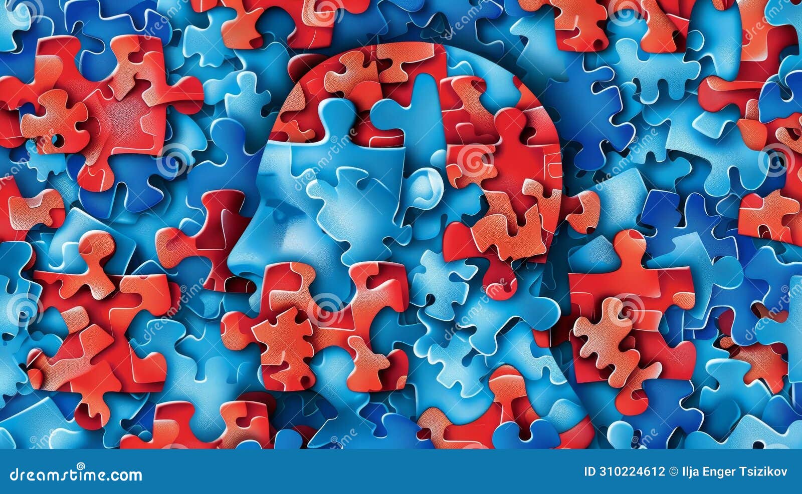Conceptual Image of Adhd and Mental Health Issues with Puzzle Pieces ...