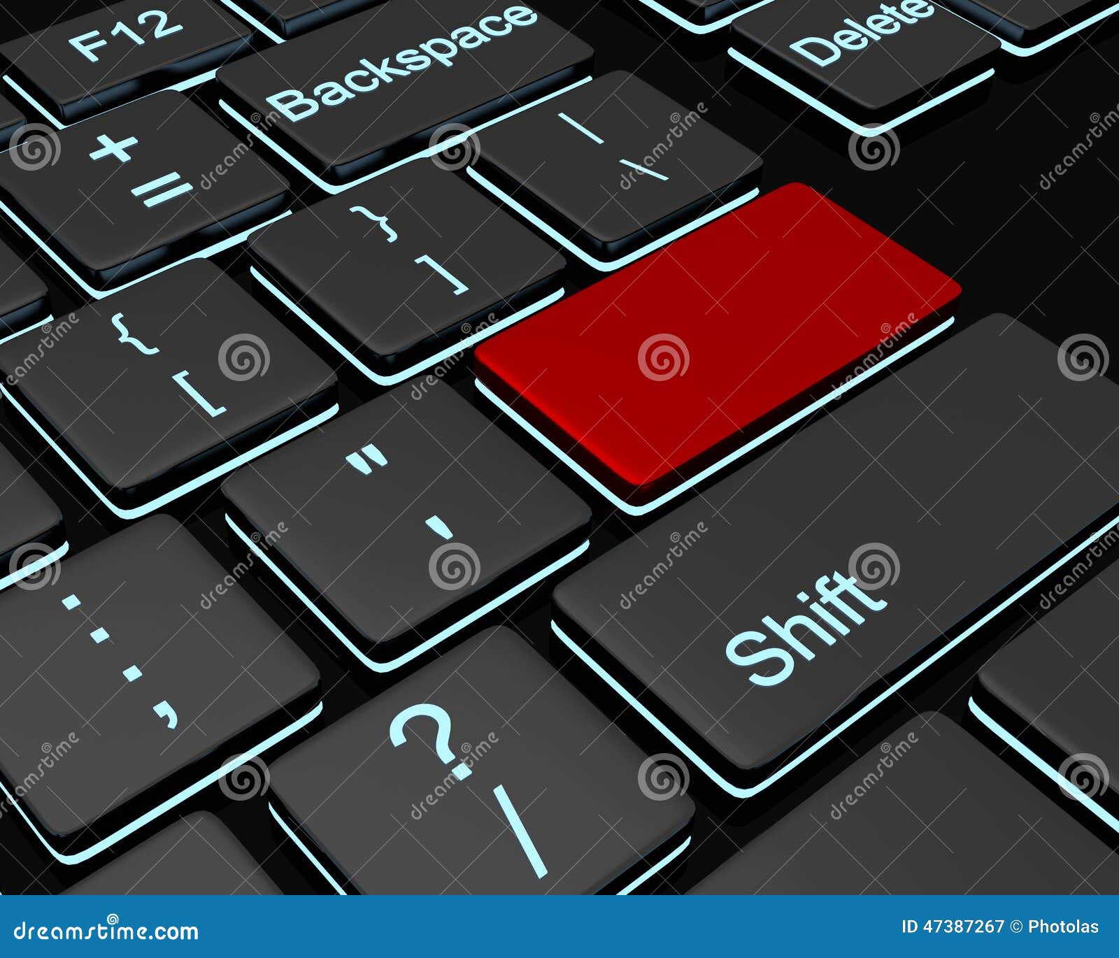 Conceptual Image. Backlit Keyboard with Black and Red Buttons Stock ...