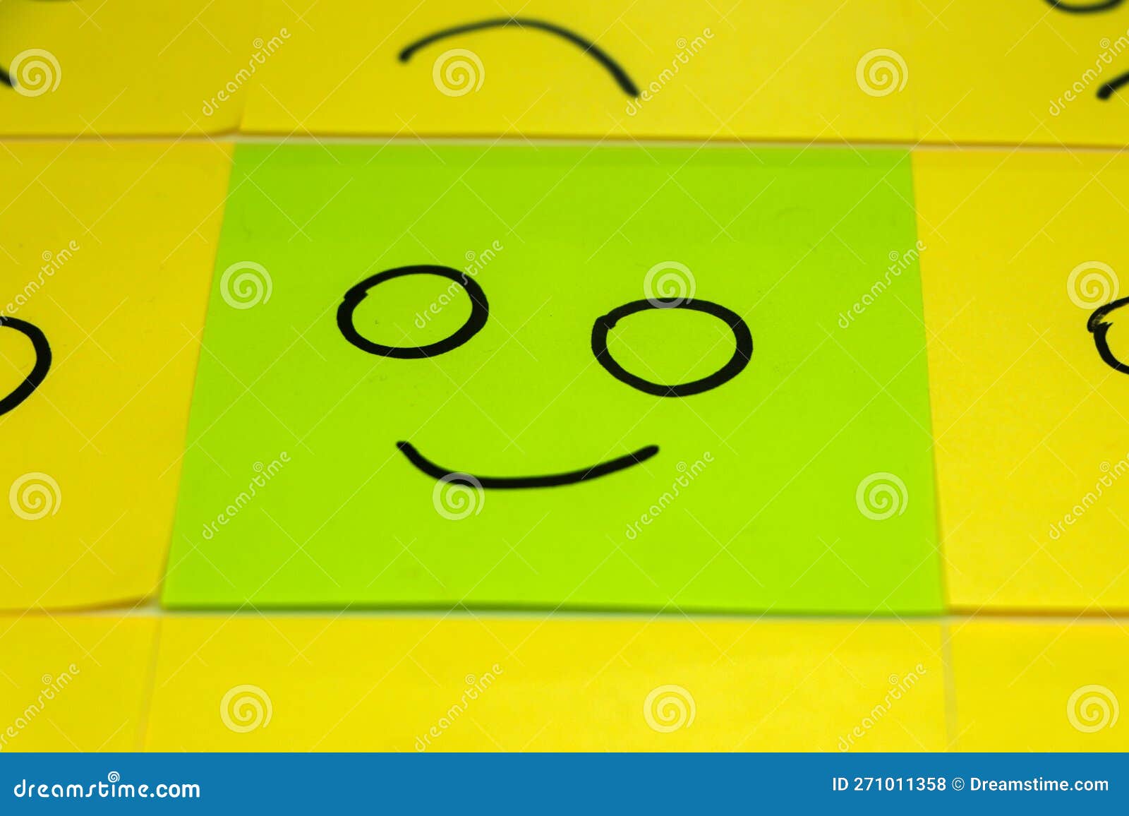 Conceptual Image for a Be Different or Be Happy Concept Using Sticky ...
