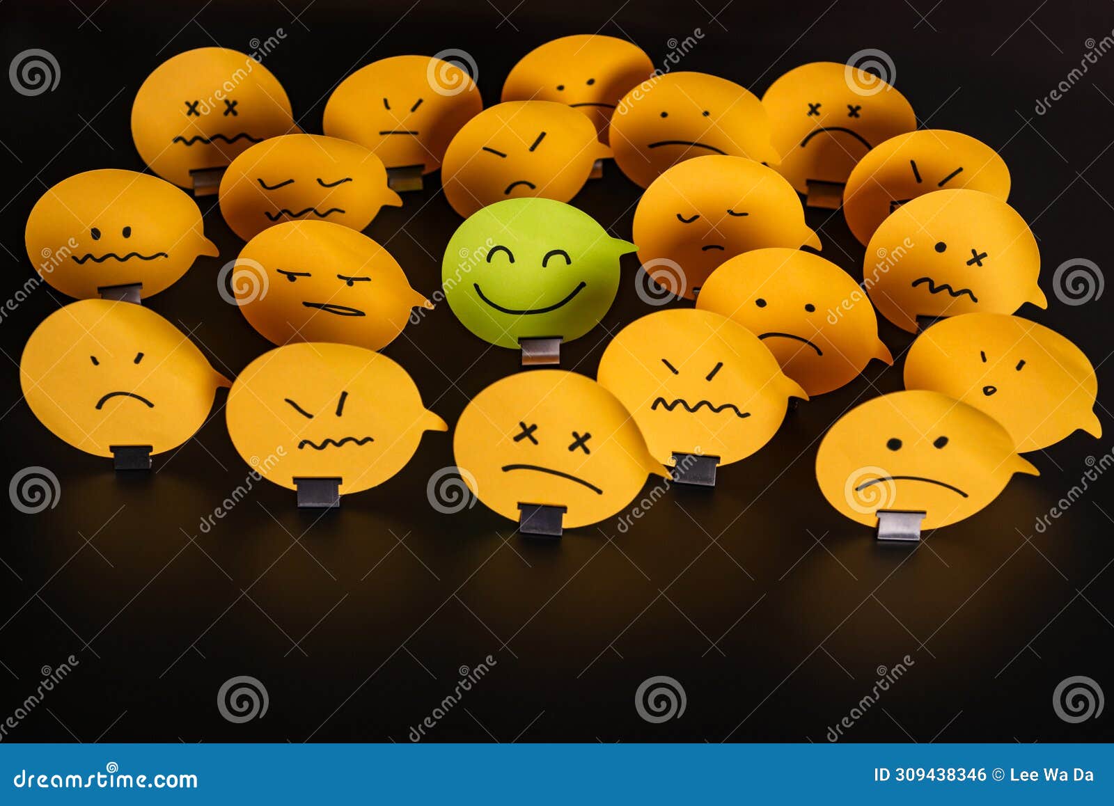 Conceptual Image for a Be Different or Be Happy Concept Using Sticky ...