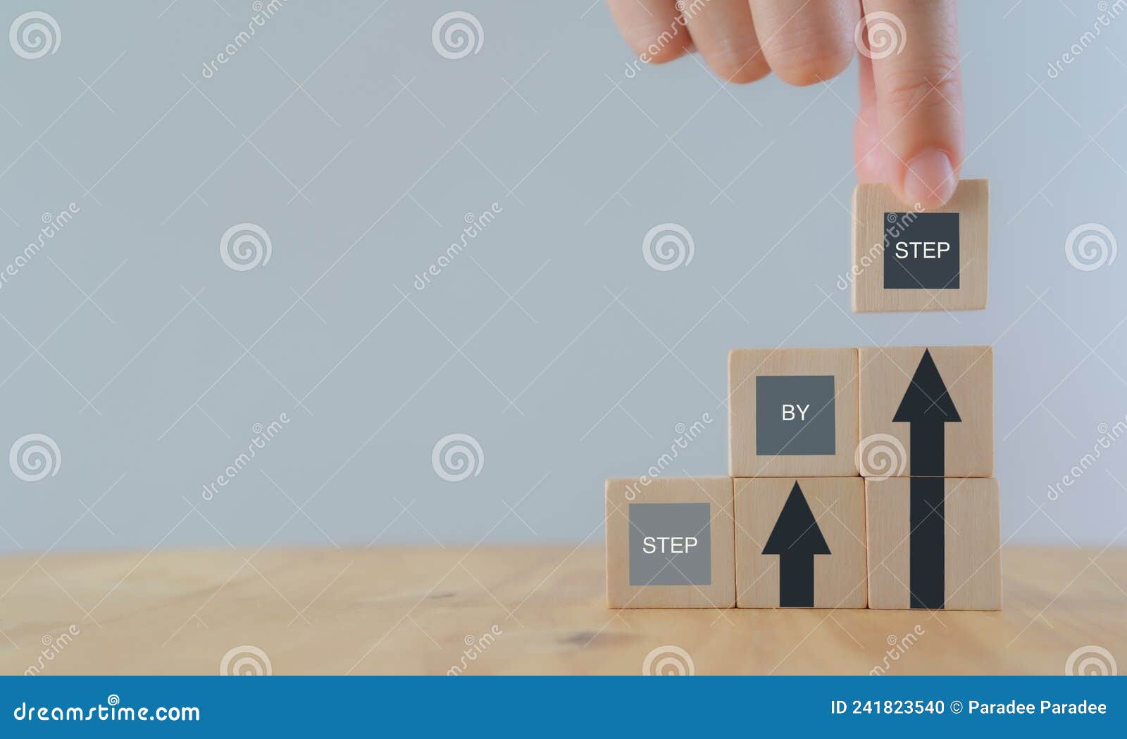 Conceptual Image of Business Vision..Work Step by Step. the Ladder of ...