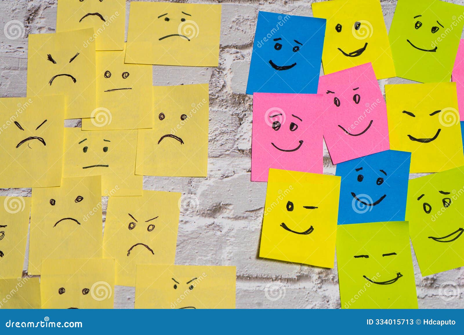 Conceptual Image Composed of Two Groups of Post-its Facing Each Other ...