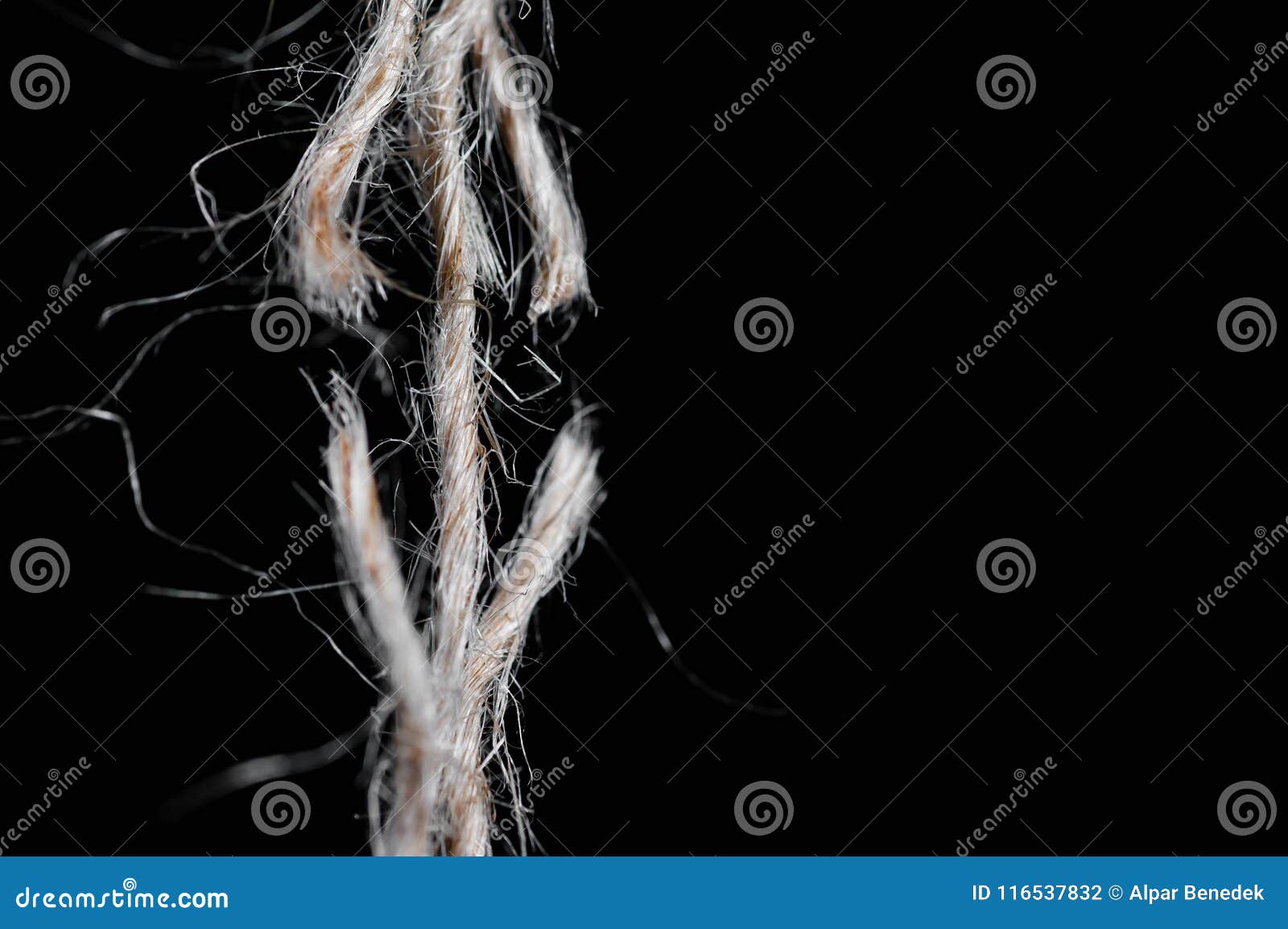 Conceptual Image of Danger and Risk, Worn Hemp Rope Stock Photo - Image ...