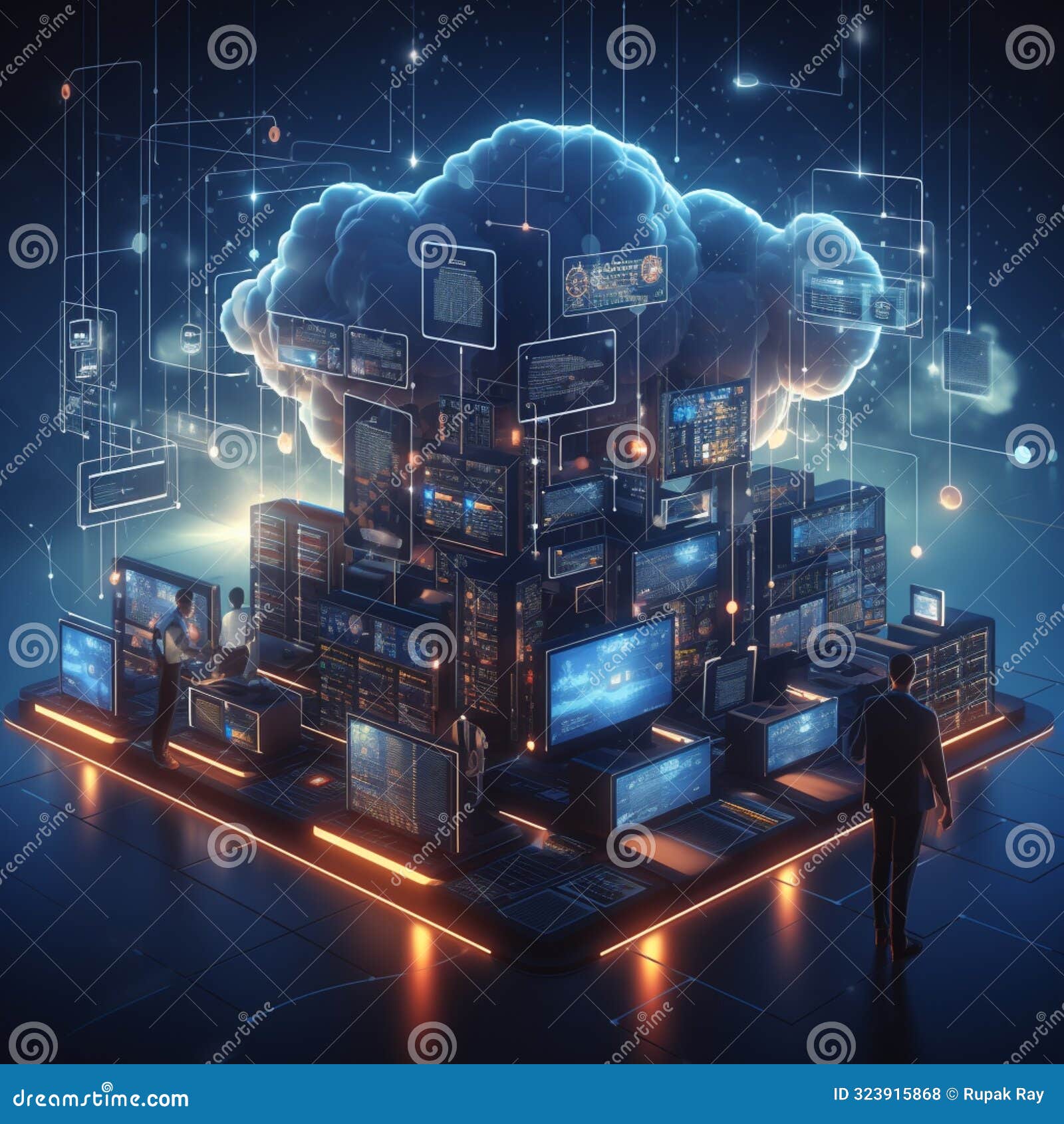 Conceptual Image Data Storage Cabinet Quantum Computing Database Cloud Computing Stock ...