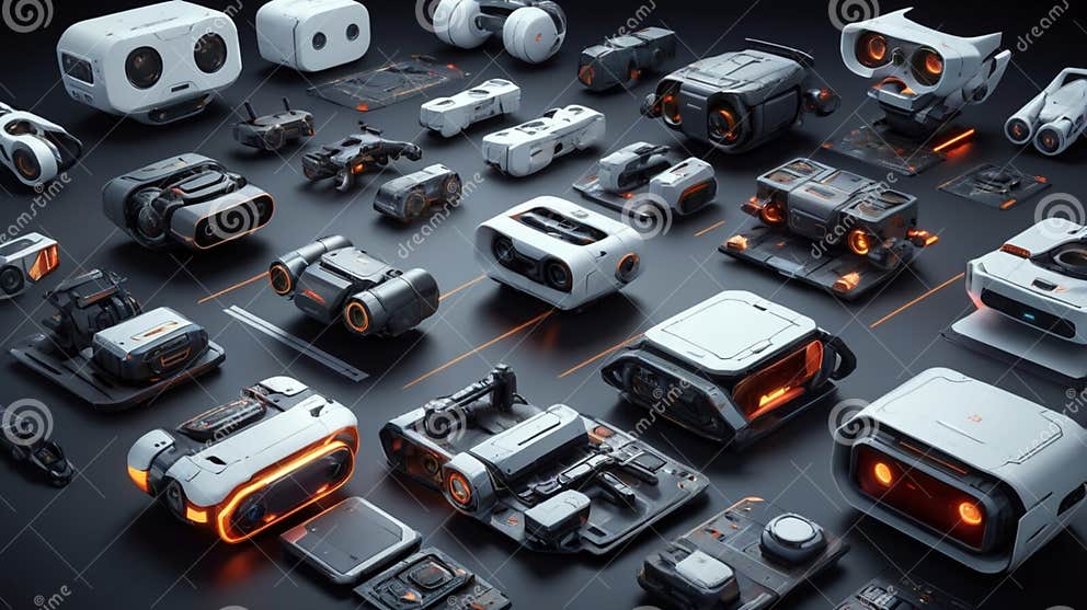 Future Realized: a Visual Journey into the Convergence of Technologies. Stock Illustration ...