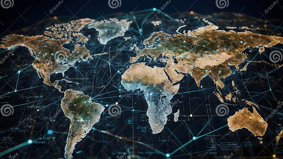 Visualizing Global Digital Trade: World Map with Financial Networks and ...